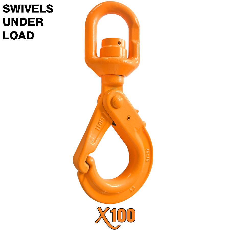 X100® Grade 100 Swivel Self Locking Hook with Ball Bearing - Advantage ...