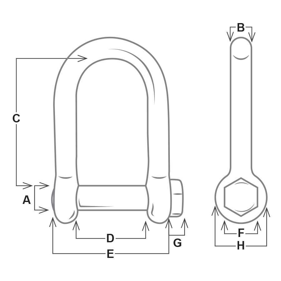 X100® All Alloy Screw Pin Long Reach Shackles - Advantage Sales ...